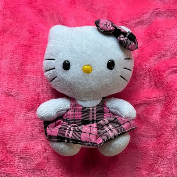 Hello Kitty | Toys | Hello Kitty Pink Plaid Plush Sanrio Ty Beanie ...
